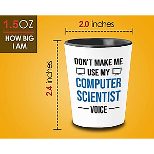 Bubble Hugs Scientist Shot Glass 1.5oz - Computer Voice - Science Lover Technician Engineer Science Data Analyst Chemistry Scientist Laboratory Partner Software