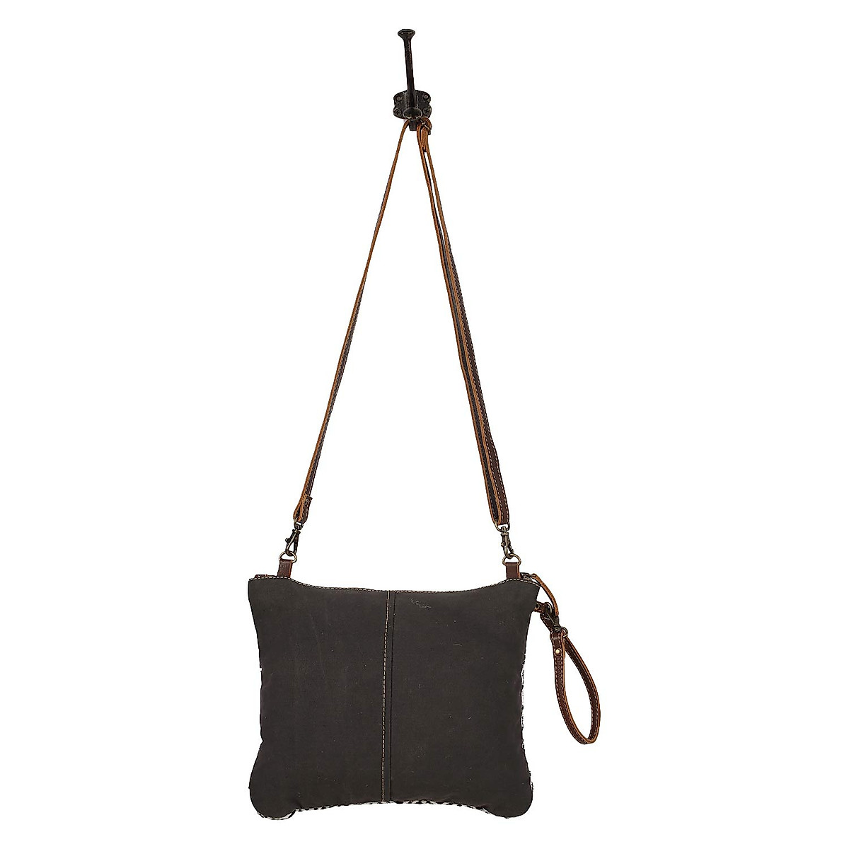 Myra Bag Mix n' Match Upcycled Canvas & Leather Crossbody Bag S-1578