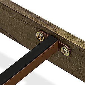 East West Furniture DNP-22-F Full Size Platform Bed with 4 Solid Wood Legs and 2 Extra Center Legs - Walnut Finish