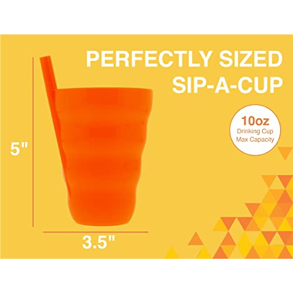 Arrow Home Products Sip A Cup with Built in Straw, 10oz, 6pk - BPA-free Straw Cups for Kids Great for Everyday Use - Made in the USA, Stackable Kids Straw Cups - Purple, Blue, Green, Orange