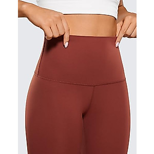 CRZ YOGA Women's Butterluxe Super High Waisted Workout Leggings 28 Inches -Over Belly Buttery Soft Full Length Yoga Pants Jujube Brown Large