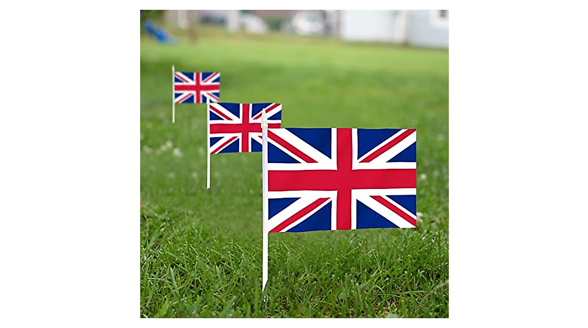 Anley British Union Jack Mini Flags - 12 Pack