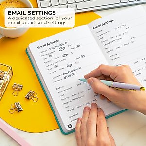 Clever Fox Password Book – Alphabetized Internet Address & Password Organizer – Computer & Website Password Keeper Notebook – Log-In Password Journal - Medium, A5, 8.3x5.8″, Hardcover (Turquoise)