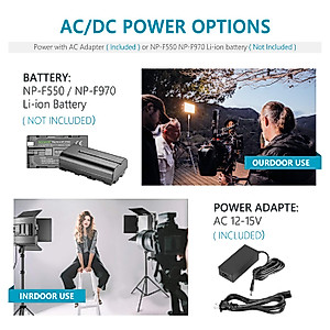 Neewer Professional Metal Bi-Color LED Video Light for Studio, YouTube, Product Photography, Video Shooting, Durable Metal Frame, Dimmable 660 Beads, with U Bracket and Barndoor, 3200-5600K, CRI 96+