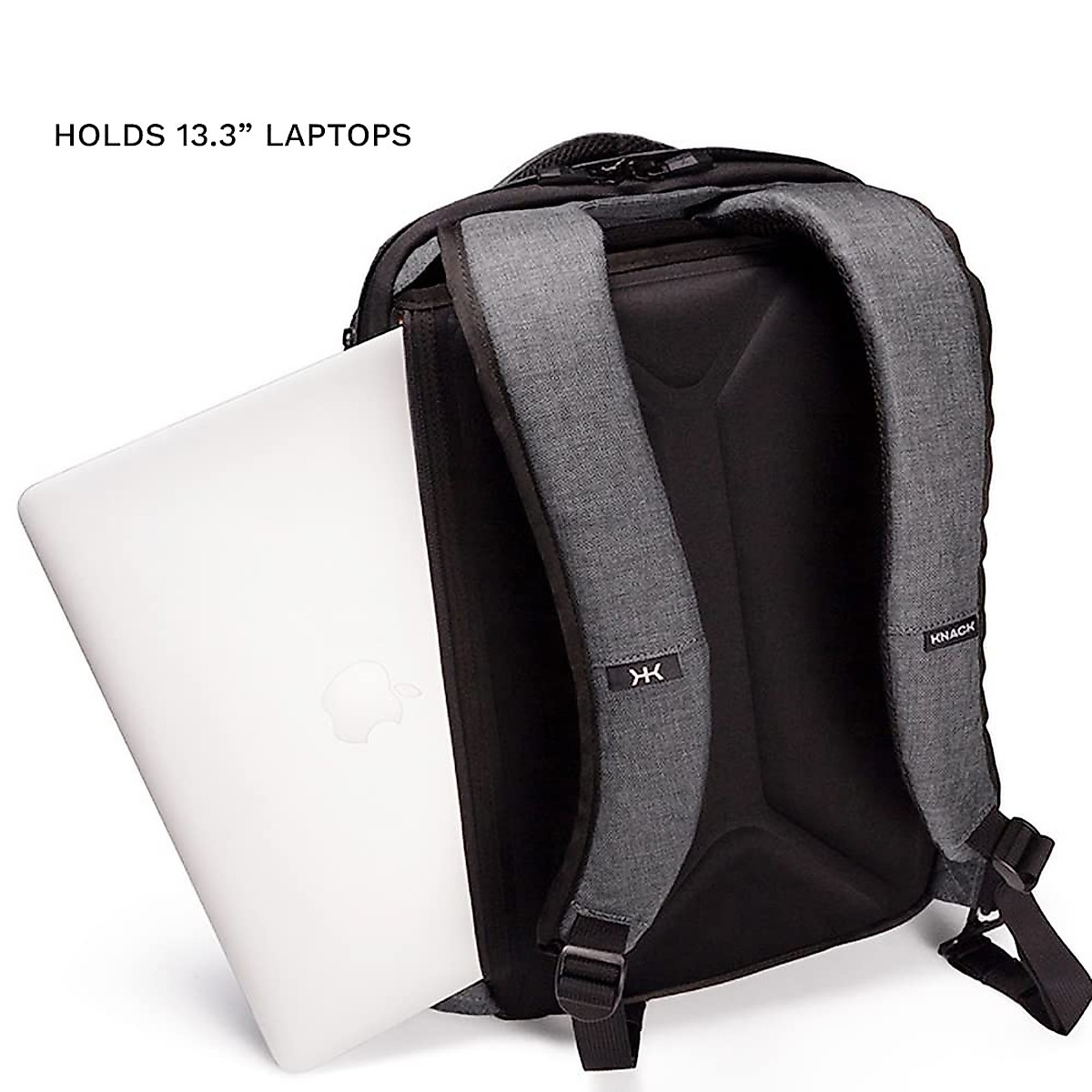 Knack Series 1 Laptop Backpack Fits up to 13 Inch - Knack Bags Carry-On Backpack, TSA Approved, Expandable Travel Backpacks (Savile Gray, Small)