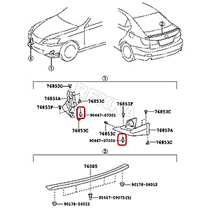 Rexka 20pcs Engine Splash Shield Fender Liner Trunk Lid Trim Under Cover Push-in Style Retainer Clip 90467-07201 for Toyota Lexus 4Runner Avalon Camry Corolla Highlander Matrix RAV4 Sequoia Tundra