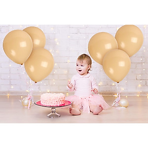 Treasures Gifted Matte Tan Balloons - 10 Inch Nude Balloons 36 Pack - Latex Beige Balloons - Fall Balloons - Dark Cream Balloons - Pastel Light Brown Balloons - Neutral Party Decorations