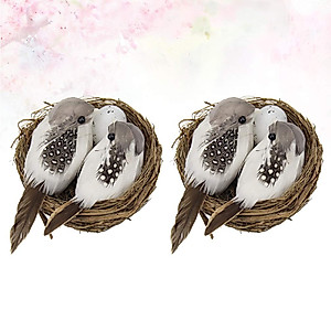 VALICLUD 8pcs Simulated Bird Nest Home Bird Nest Decor Artificial Bird Nest Bird Nest Ornament Fake Bird