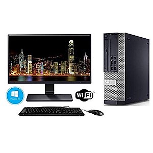 Dell Optiplex 7010 SFF Computer Desktop PC (Intel Core i5-3470, 8GB Ram, 500GB, HDD, DVD-RW, WiFi Keyboard Mouse) 17in LCD Monitor Brands Vary, Windows 10 (Renewed)
