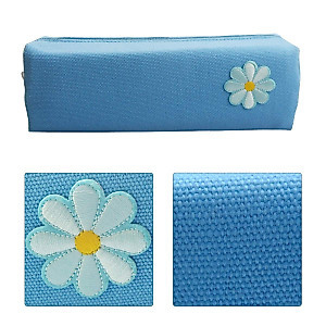Enyuwlcm Canvas Stationery Cute Pencil Case for Teen Girls Simple Pencil Pouch for School Cosmetic Bag for Purse Yellow