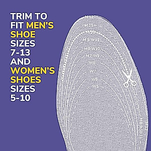 Dr Scholl’s Go Sockless! Cushioning Insoles for Women Men Unisex, 3 Pairs, Trim to Fit - Absorbs Moisture to Keep Feet Dry, Shoe Inserts for Women Men with Plush Terry Cloth Layer for Added Comfort