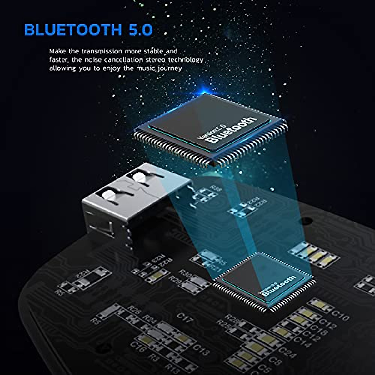 Nulaxy Bluetooth FM Transmitter, Wireless Radio Adapter Hands-Free Car Kit with 1.8 Inch Display, QC 3.0 & 5V/2.4A, USB Drive & SD Card Aux in & Out