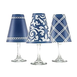 di Potter WS434 Santa Barbara Paper White Wine Glass Shade, Navy (Pack of 6)