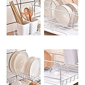 XWWDP Metal Dish Drainer Drying Rack Removable Rust Proof Utensil Holde for Kitchen Counter Storage Rack (Color : D)
