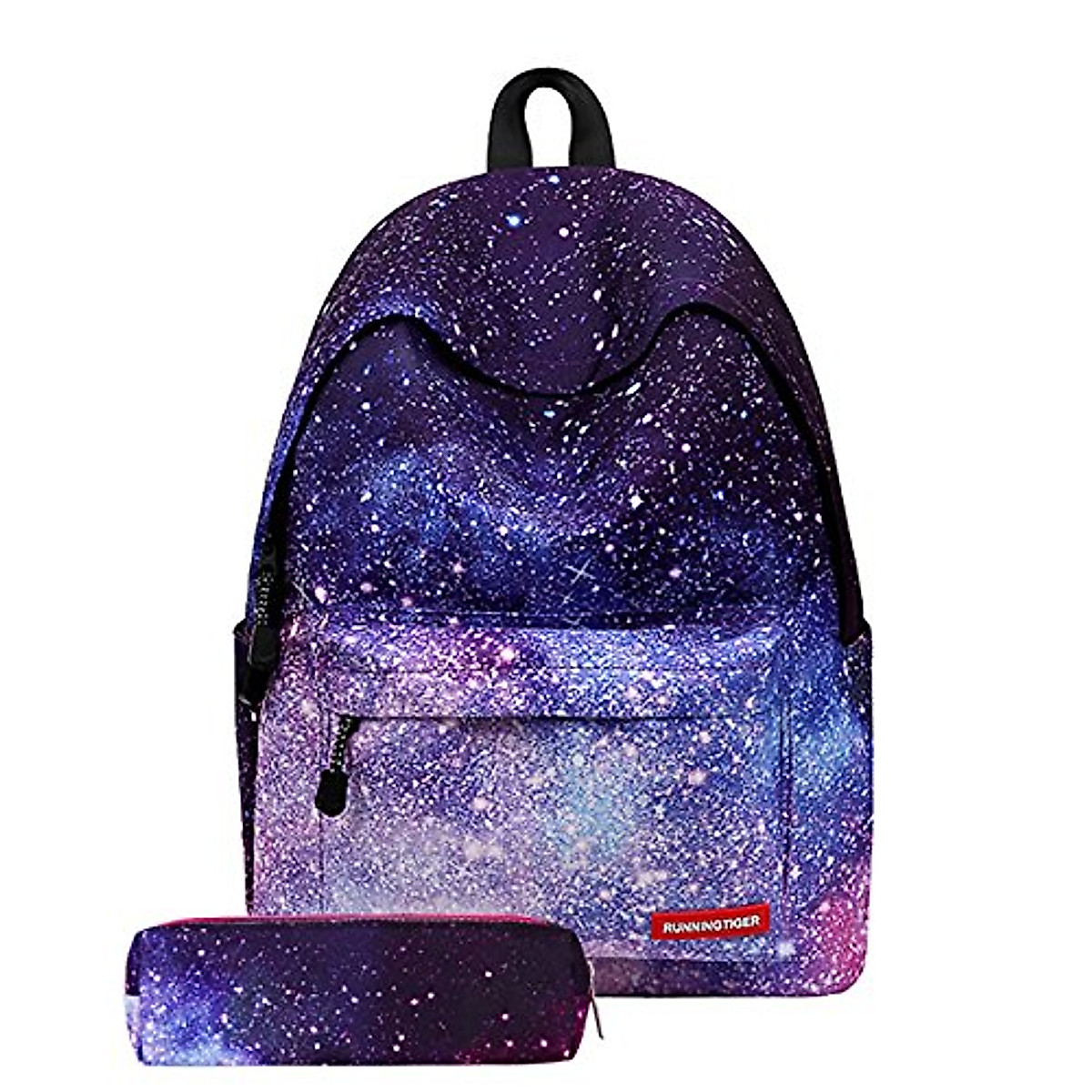 JOSEKO Student Bookbag, Galaxy School Backpack Shoulder Bag College Daypack Unisex Laptop Book Bag Rucksack Black# Pencil Case 11.8'' x 6.7'' x 15.74''(L x W x H)