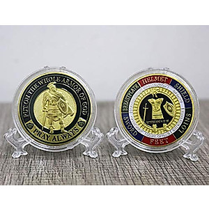 HillSpring 2 Pieces Put On The Whole Armor of God Challenge Coins (Ephesians 6:11-18)