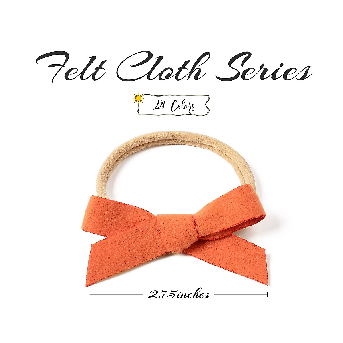 24PCS Baby Nylon Headbands Hairbands Hair Bow Elastics for Baby Girls Newborn Infant Toddlers Kids