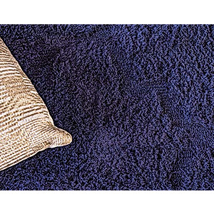 Unique Loom Trellis Shag Collection Plush Geometric Modern Moroccan Lattice Navy Blue Runner Rug (2' 7 x 10' 0)