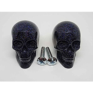 Black Holographic (HOLO) Cabinet Skull Knobs and Pulls (Set of 2)