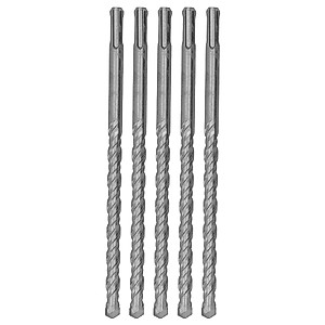Impact Drill Bits, 5PCS Easy Installation 2 Flute Rotary Hammer Drill Bit for Concrete Brick Stone (12mm)