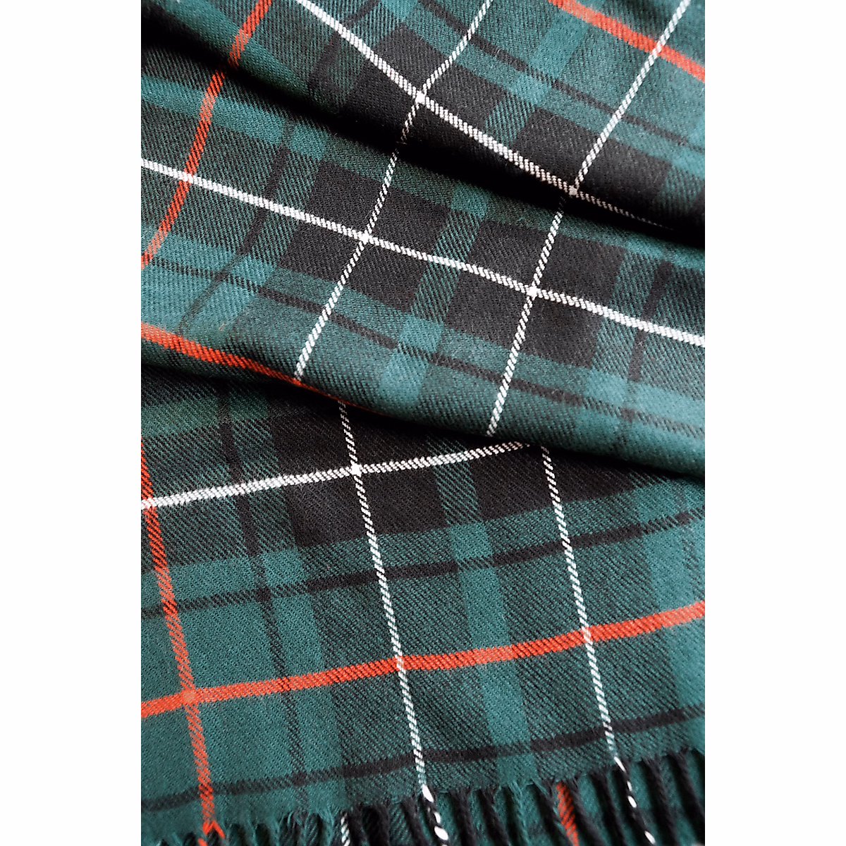 CALVIN & OLIVIA Cashmere Feel Scarf Soft Winter Soft Tartan Plaid Fashion Scottish Check Multi-Color Gift for Men Women Christmas Green Plaid