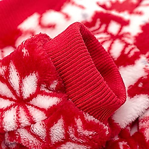 ISPET Puppy Dog Jammies Soft Velvet Dog Cotton Pjs Jumpsuit Unisex Onesie, Plaid Dog Pajamas for Extra Small Dogs,Red and Navy Blue