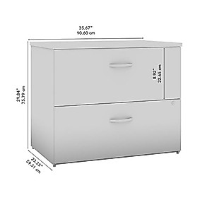 Bush Business Furniture Office in an Hour 2 Drawer Lateral File Cabinet | Locking Storage for Letter, Legal, and A4-size Documents, Pure White