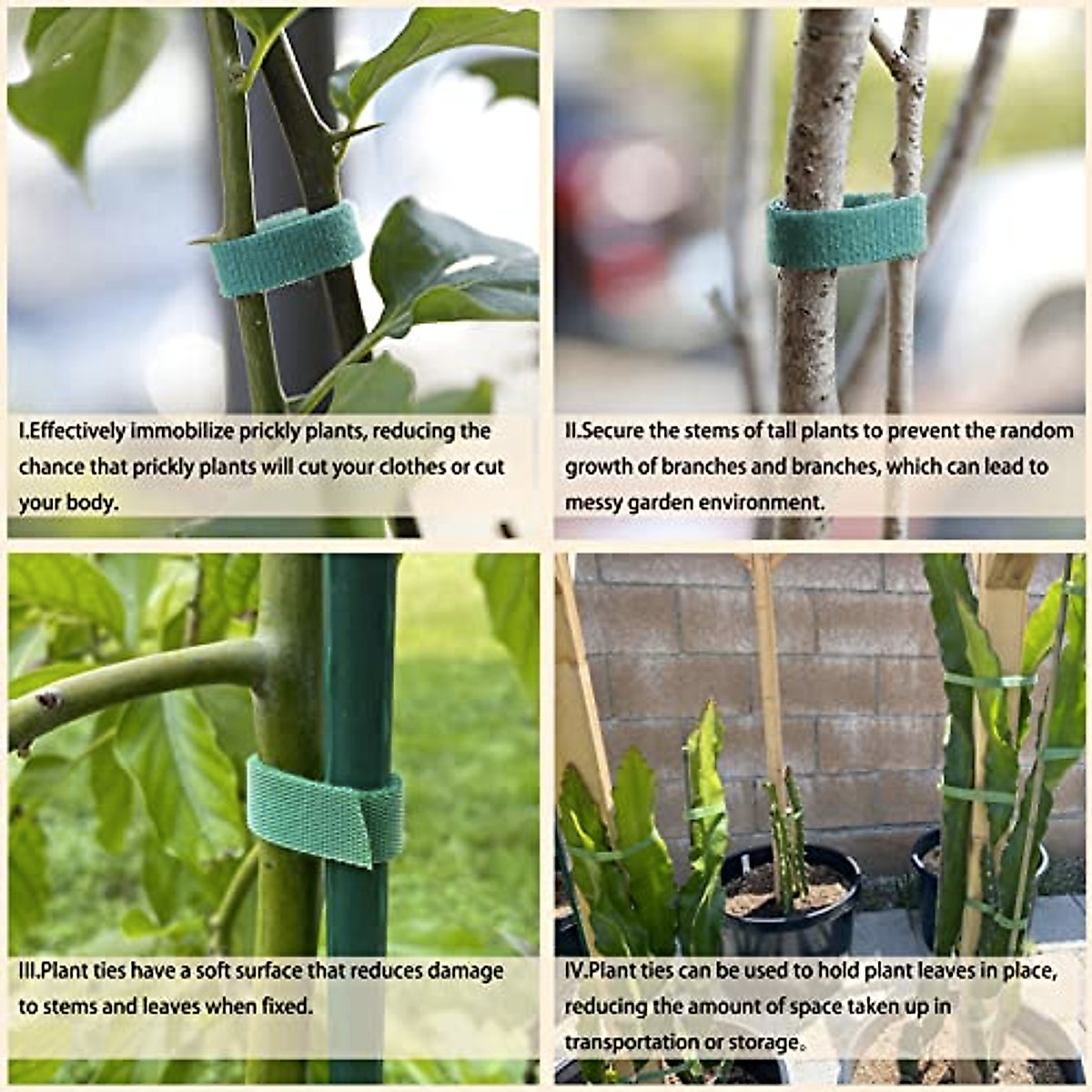 Reusable Plant Ties Velcro Straps,Green Nylon Plant Tie Strap Gardening Tape,Tomato Plant Support,Velcro Wire Ties for Cables(50 Foot x 0.47 Inch)