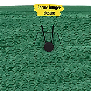 Five Star 6 Pocket Expanding File Organizer, Plastic Expandable File Folders with Pockets and Tab Inserts, Holds 11" x 8-1/2", Bungee Closure, Green, Color Will Vary (72925)