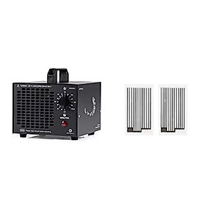 Airthereal Bundle | MA5000 Ozone Generator (Black) and 2-pack Replacement Ceramic Ozone Plates, Odor Remover O3 Machine