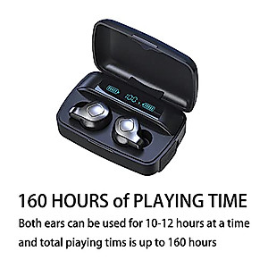 UScarmen Wireless Earbuds New Technology Air 4 mics Bluetooth 5.0 Earbud Touch Control USB-C Quick Charge deep Bass in-Ear Detection Headphones (Black F8)