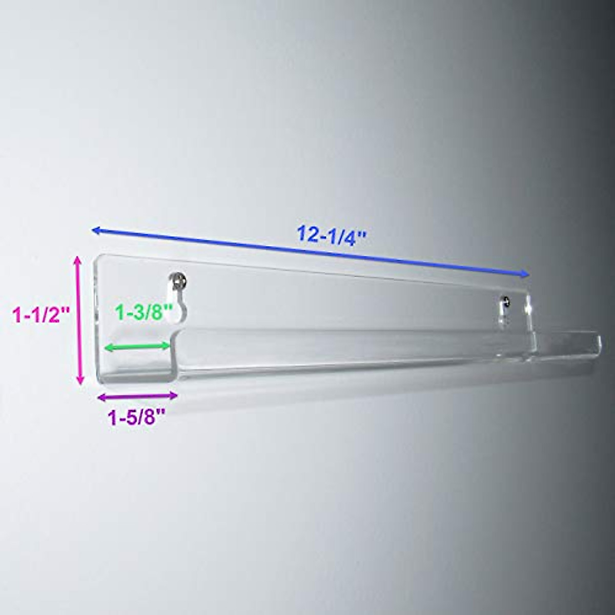 Simply Heaven Clear Vinyl Record Shelf Wall Mount 2 Pack Includes Bonus Bubble Level, Acrylic Album Record Holder, LP Display Floating Shelves