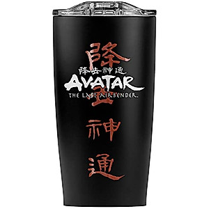 Avatar The Last Airbender Kanji Logo Stainless Steel 20 oz Travel Tumbler, Vacuum Insulated & Double Wall with Leakproof Sliding Lid