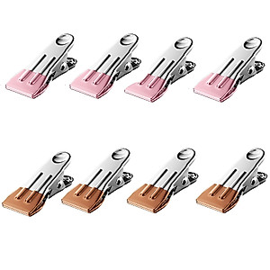 Clothes Pins Clips, 16 Pcs 2.2 Inch Stainless Steel High Elasticity Good Persistence for Clothespins, Paper Clips, Chip Clips, Bag Clips (16)