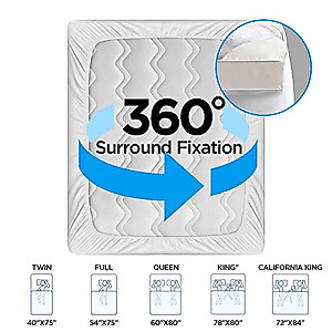 Choc Chick Full Size Mattress Topper,Extra Thick Cooling Soft Bed Mattress Toppers,Fluffy Breathable 1200-Gsm Pillow Top Protector with 8-21 Inches Deep Pocket,White