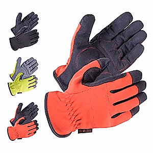 SKYDEER 3-Pairs Pack Durable Leather Work Gloves for Gardening and General Work (SD8810/L)