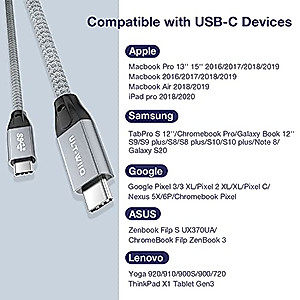 ULT-WIIQ 240W USB C to USB C Cable Fast Charging PD 3.1 & USB C Data Cable 10Gbps Data Transfer, Nylon Braided USB Type C Cable for iPhone 15 Pro, MacBook Pro/Air, Samsung Galaxy 9.9FT