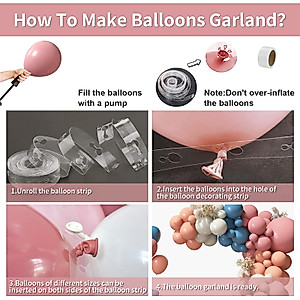 Dusty Pink Blue Balloon Arch Kit, Slate Blue Pink Sand White Balloon Garland Kit, Blush Nude Cream Balloons for Baby Shower Birthday Christening Baptism Boho Bridal Shower Anniversary Party Decoration