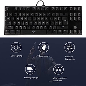 Hosi Blue Switch Mechanical Keyboard, 87-Key Gaming Keyboard RGB Cool Looking for a Gaming Room for The Office