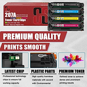 Replacement 207A Toner Cartridges Compatible for HP W2210A W2211A W2212A W2213A Toner Cartridge Work for Laserjet Pro M255DW M255NW M282NW M283FDN M283FDW Printers 1 Black Pack