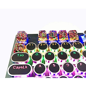 Handmade DSA Shinning Gem Resin Sequined Keycap OEM Profile for Cherry MX RGB Switch Gaming Mechanical Keyboards