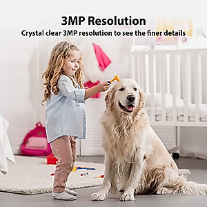 NGTeco 2K Security Camera Indoor, 3MP Pan Tilt WiFi Camera for Home Security/Baby Monitor/Pet, Dog Cam with Motion Detection, Night Vision, Privacy Shield Compatible with Alexa/Google