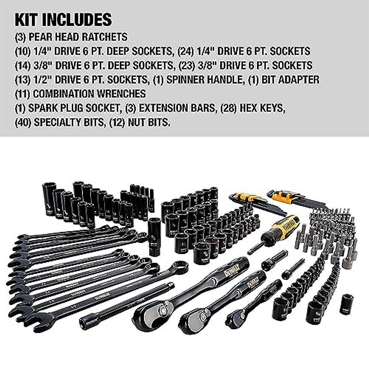 DEWALT Mechanics Tool Set, 184 Pieces (DWMT45184)