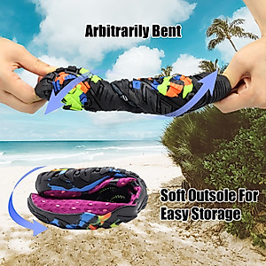 Joelynne Water Shoes for Women Men, Quick Dry Barefoot Aqua Shoes Beach Swim Sports Outdoor Hiking Diving Surf, 1 Electric Purple, 10 Women/8 Men