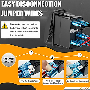 Okerny Rocker Switch Panel 5 Gang+ PD Quick Charge + 3.0 USB + Voltmeter Pre-Wired Aluminum Panel Toggle Switches for Automotive Car Marine Boat RV ATV UTV RZR Off Road…