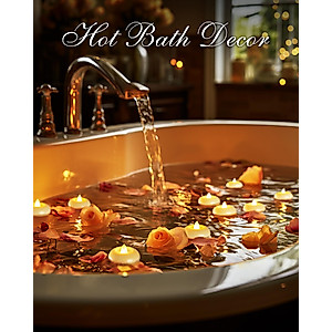 Homemory 24 Pack 2” Flameless Led Floating Candles, 200 Hour Battery Operated Flickering Waterproof Tealights for Cylinder Vases, Centerpieces at Wedding, Party, Pool, Holiday (Ivory Base)