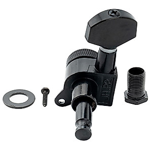 Musiclily Pro 6 inline Guitar Locking Tuners 6R String Tuning Pegs Keys Machine Heads Set for Fender Stratocaster Strat Telecaster Tele Style Electric Guitar, Black