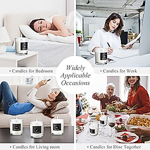 AROMART Scented Candle Set 3 Pack Long Lasting Natural Soy Candles for Home Scented with 8% Essential Oil for Stress Relief Peony, Jasmine, Lavender Candle Aromatherapy Gifts for Women (4.5Oz Each)