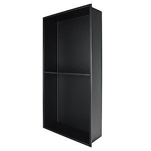 Shower Niche 24" X 12" Black, Stainless Steel Wall Niche Double Shelves Recessed Shower Shelf for Bathroom Storage, No Tile Needed Over Mount Installation