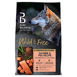 GYCO Wild & Free Salmon & Pea Recipe Dry Dog Food, Grain-Free, 4 lbs - Dry Dog Food for Dogs of All Life Stages - No Added Corn, Wheat, Or Soy